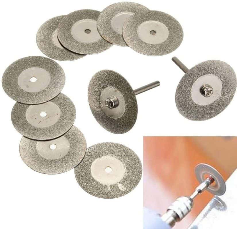 Diamond Cutting Wheel Cut Off Discs Coated Rotary Tools W/Mandrel 50mm ...